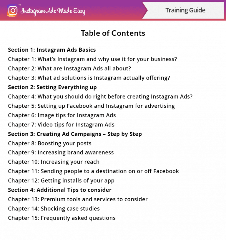 Instagram Ads Made Easy eBook and Video Training Package
