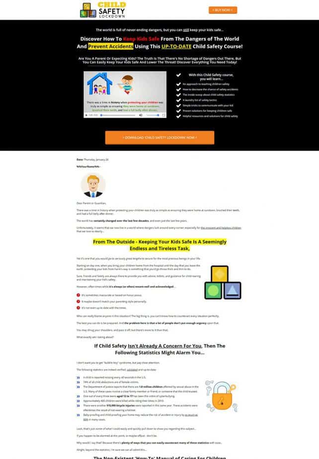Child Safety PLR Sales Funnel | Kids Safety PLR eBook Package