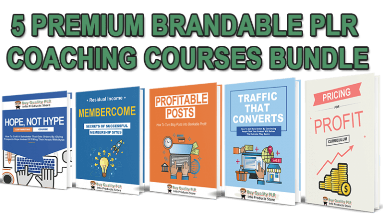 5 Brandable PLR Coaching Courses Bundle | White Label Course Package