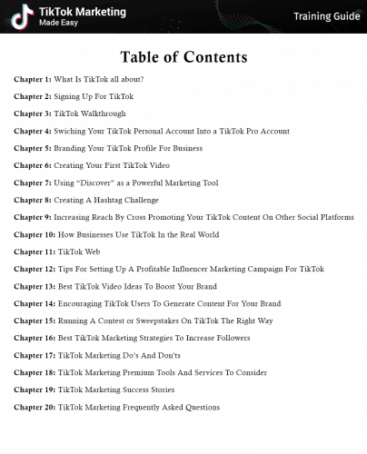 Tik Tok Marketing Made Easy eBook and Video Training Personal Use