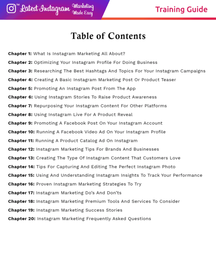 Latest Instagram Marketing Made Easy Ebook and Video Training 2020