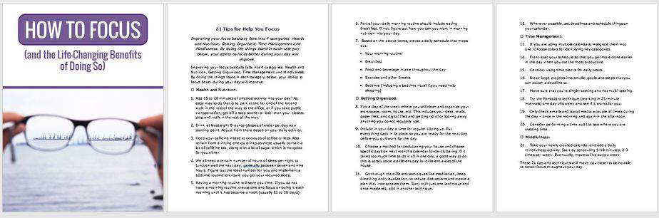 Focus Premium PLR Package | High Quality Focus PLR Content Package