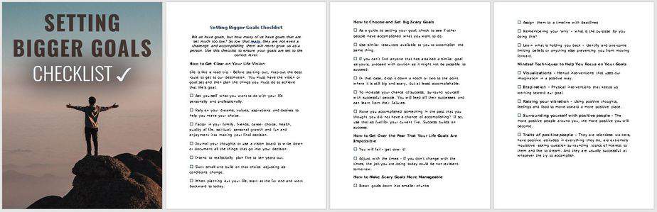 Set Bigger Goals Premium PLR Package | Setting Goals PLR