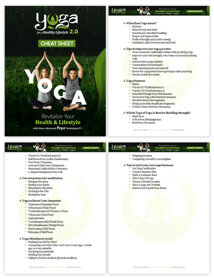 Yoga for a Healthy Lifestyle 2.0 PLR Sales Funnel | Yoga PLR Funnel Pack