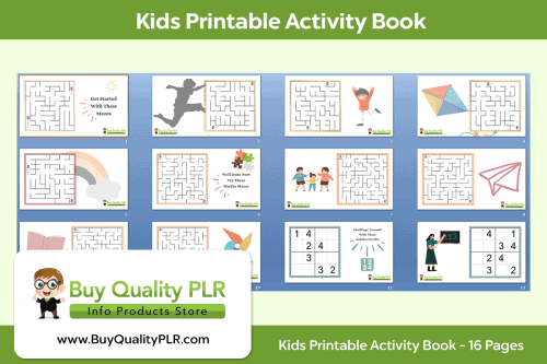 Kids PLR Printable Activity Book | PLR Printable Activity Book