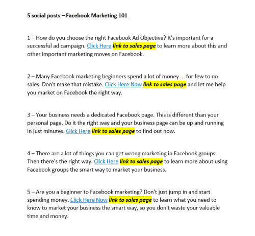 Facebook Marketing 101 Premium PLR Package 14k Words