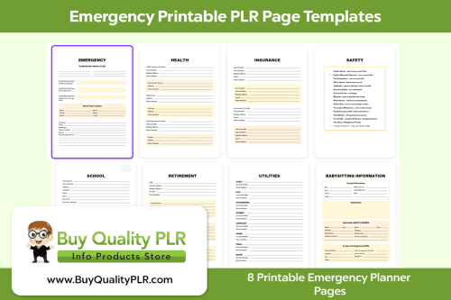 Emergency Printable PLR Page Templates | PLR Printable Pages