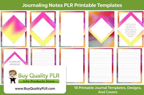 Journaling Notes PLR Printable Templates | PLR Journal Templates