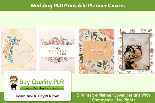 Wedding PLR Printable Planner Covers | PLR Printable Covers