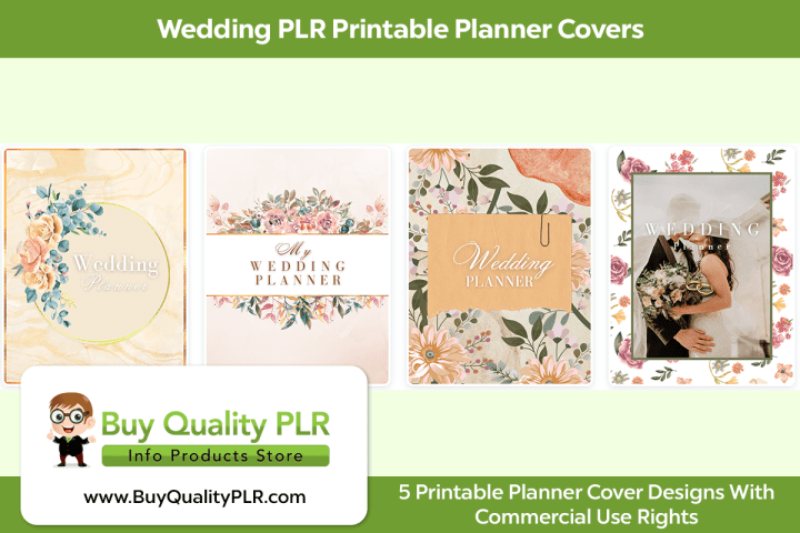Wedding PLR Printable Planner Covers | PLR Printable Covers